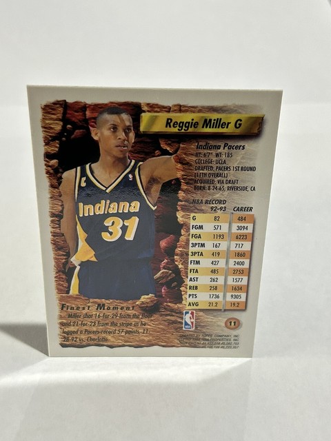 1993-94 Topps Finest - Refractor #11 Reggie Miller for sale online | eBay