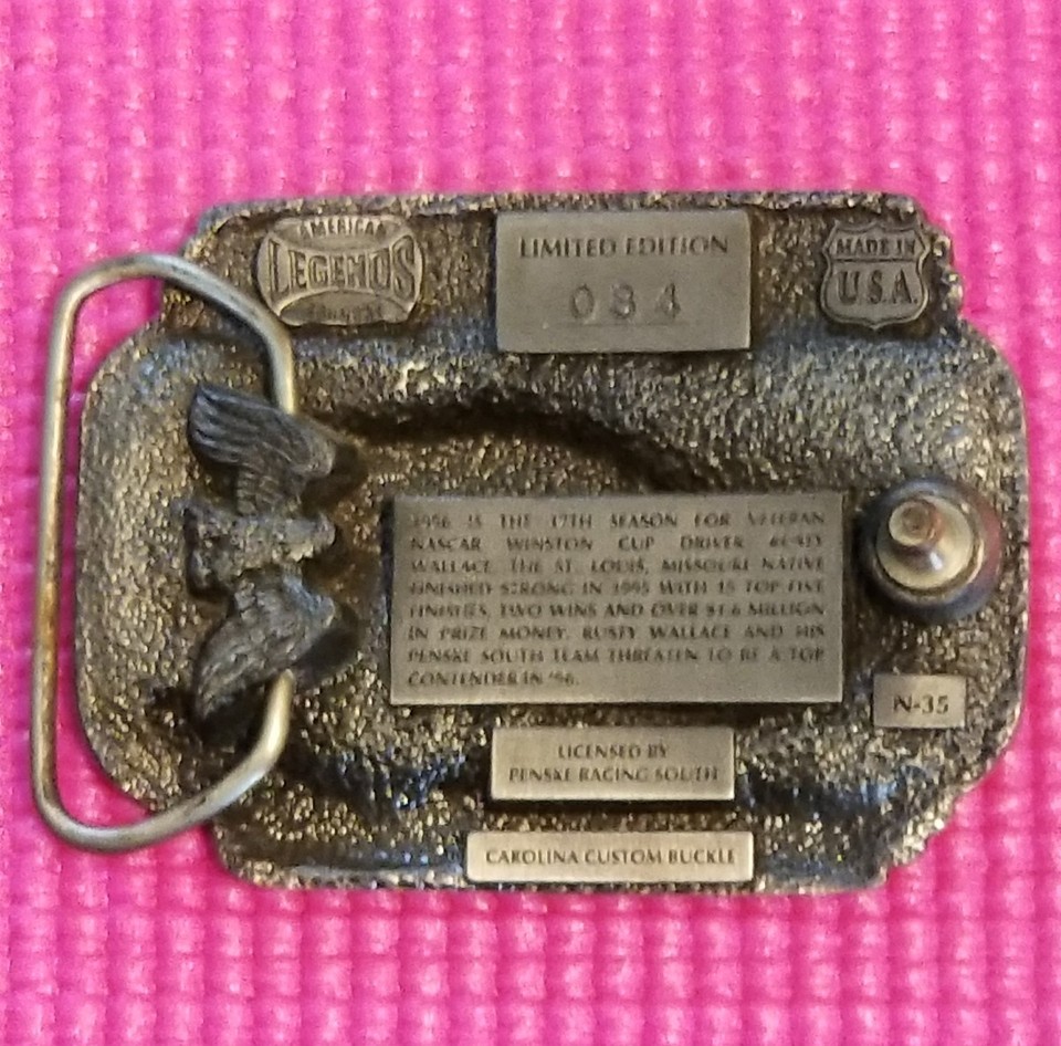 Nascar Rusty Wallace 2 Belt Buckle RARE - Miller Goodyear | eBay