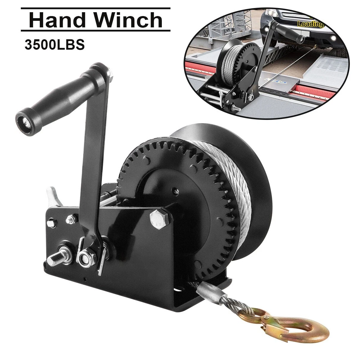 VEVOR Hand Winch 3500LBS Heavy-duty Hand Crank W/ 33FT, 57% OFF