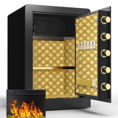 2.5 Cub Safe Box, Electronic Safe with Internal Cabinet and Dual Alarm ...