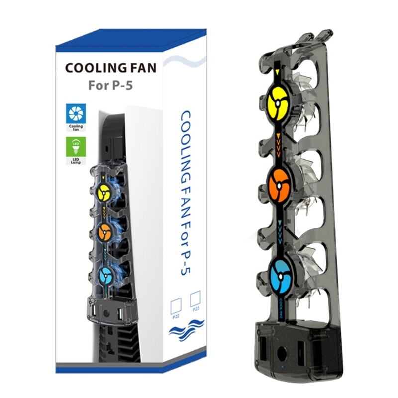 Fit for Playstation5 Cooling Fan Console Radiator Fans with LED ...