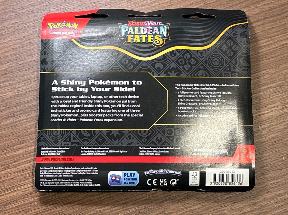 2 - Pokemon TCG Paldean Fates Tech Sticker Collection Greavard Maschiff ...