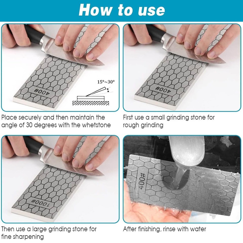 Diamond Sharpening Stone Set, Diamond Lapping Plate Coarse/Medium/Fine ...