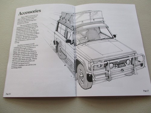 GMH HOLDEN 4X4 BOOKLET BROCHURE THE HOLDEN BOOK OF 4 WHEEL DRIVING ...