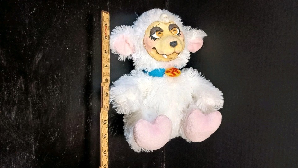 Scary Plush Sheep Lamb Hard Face Stuffed Toy Halloween 11" OOAK Artist ...
