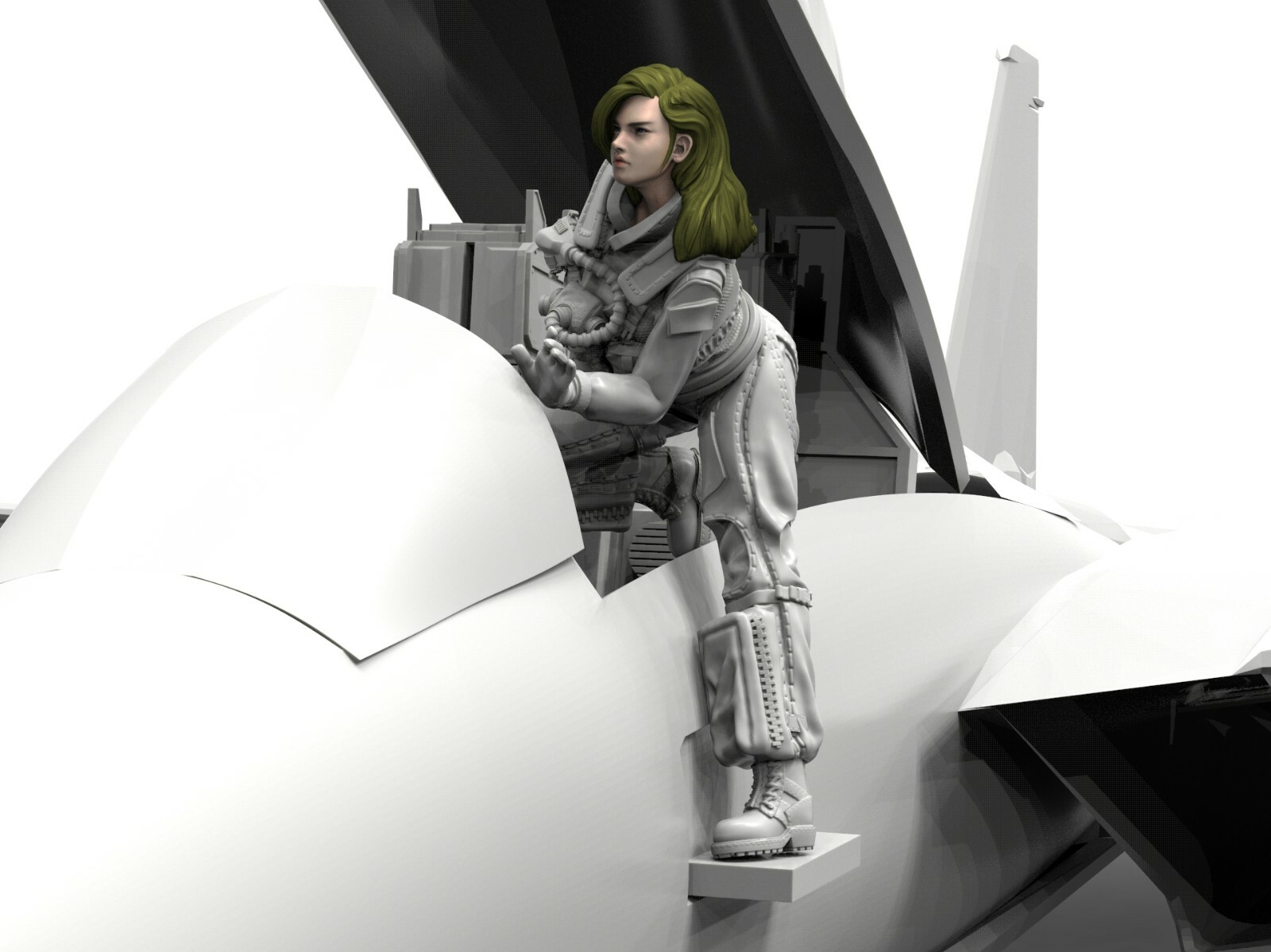 Tori Factory 1/48 USAF Modern Woman Pilot Set Resin Figure Model Kit # ...