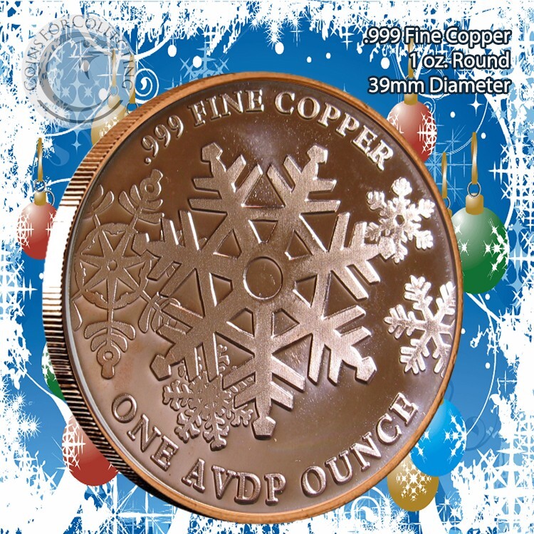 "Christmas set of 6" Copper Rounds 1 oz .999 READ for designs | eBay