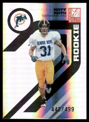 K223 MATT ROTH RC 2005 DONRUSS ELITE 442/499 IOWA HAWKEYES DOLPHINS ...