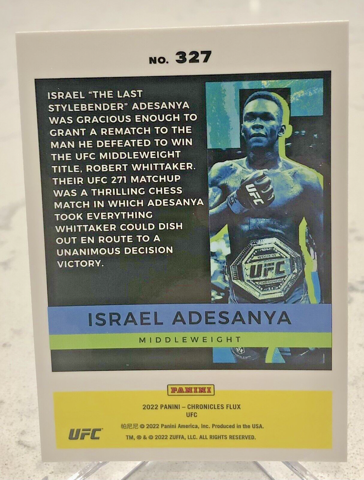 2022 Chronicles UFC Flux Israel Adesanya Stylebender #327 - CHAMP MMA ...