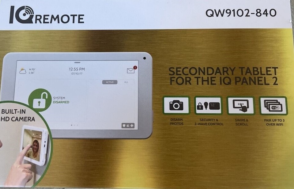 QOLSYS QW9102-840 WIRELESS SECONDARY TOUCH SCEEN LCD KEYPAD TABLET iQ2 ...