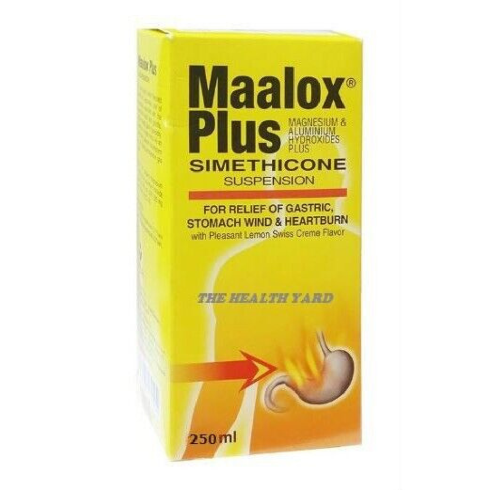 Maalox Plus Simethicone Suspension For Gastric Relief Heartburn Pain ...