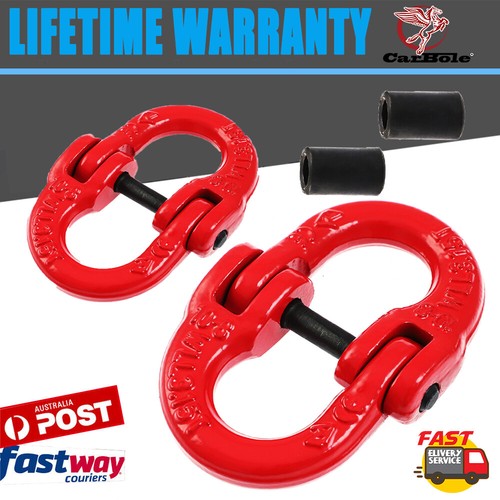 2 x 10mm Grade 80 HammerLock Chain Connector Connecting Link 4X4 joiner ...