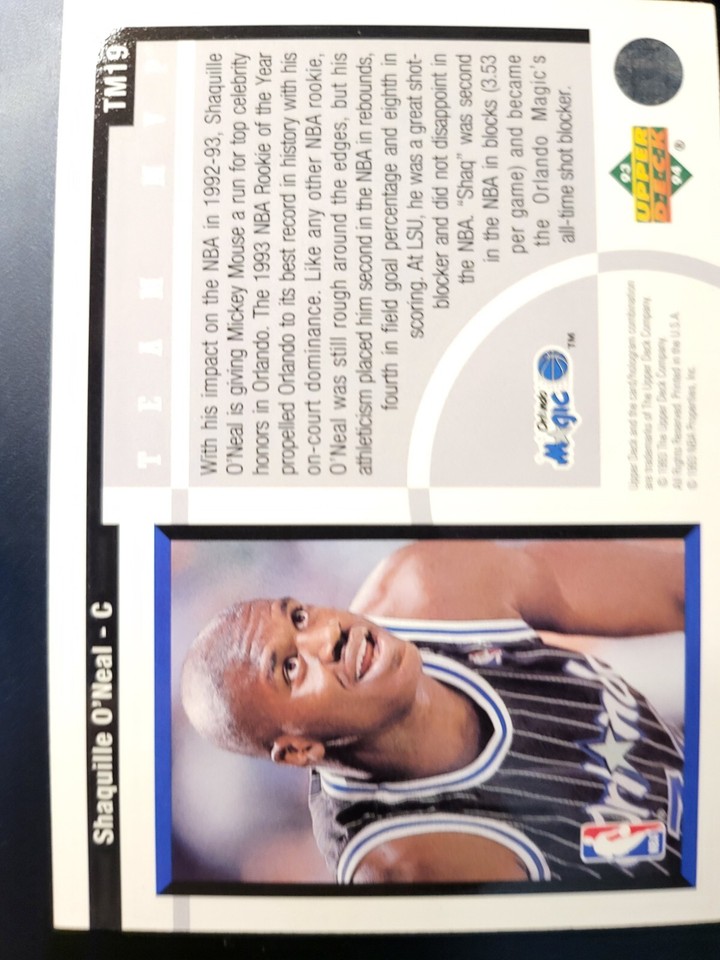 1993-94 Upper Deck Shaq Shaquille Oneal TEAM MVP card #TM19 | eBay