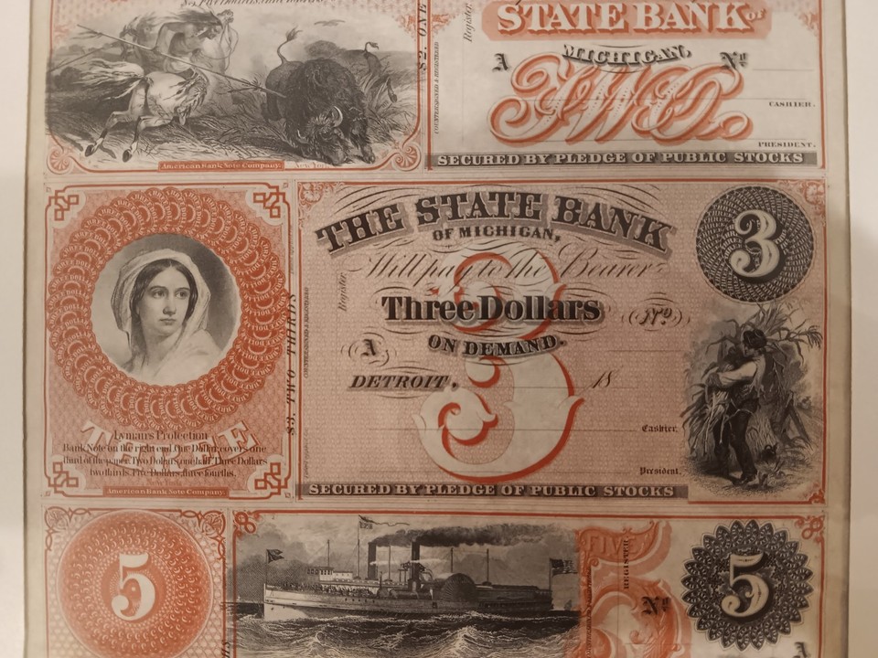 Mid 19th Century Obsolete Currency Bank Notes, The State Bank Of ...