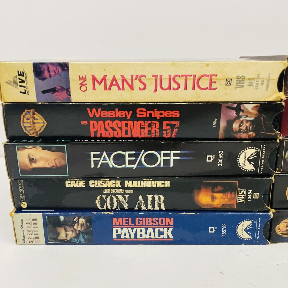 Vintage 90s Action Movie VHS Lot Speed Face Off Con Air Passenger 57 ...