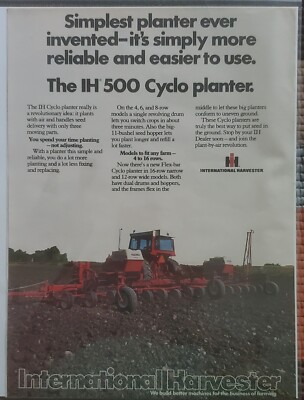 International Harvester 500 Cyclo Planter Magazine Ad | eBay