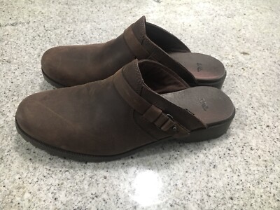 Teva Leather Clogs Shoes Slides Mules Buckle Brown 8. Worn Once | eBay