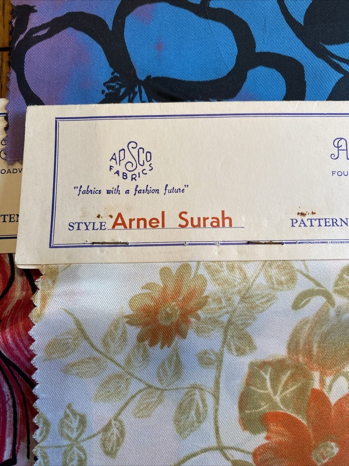 LOT (29) Arnel Surah Silk Sample A. L. Apsco Fabrics Kanebo VTG - U Get ...