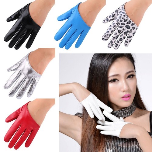 PU Leather Gloves Cosplay Mittens Five Finger Gloves Ladys Driving ...