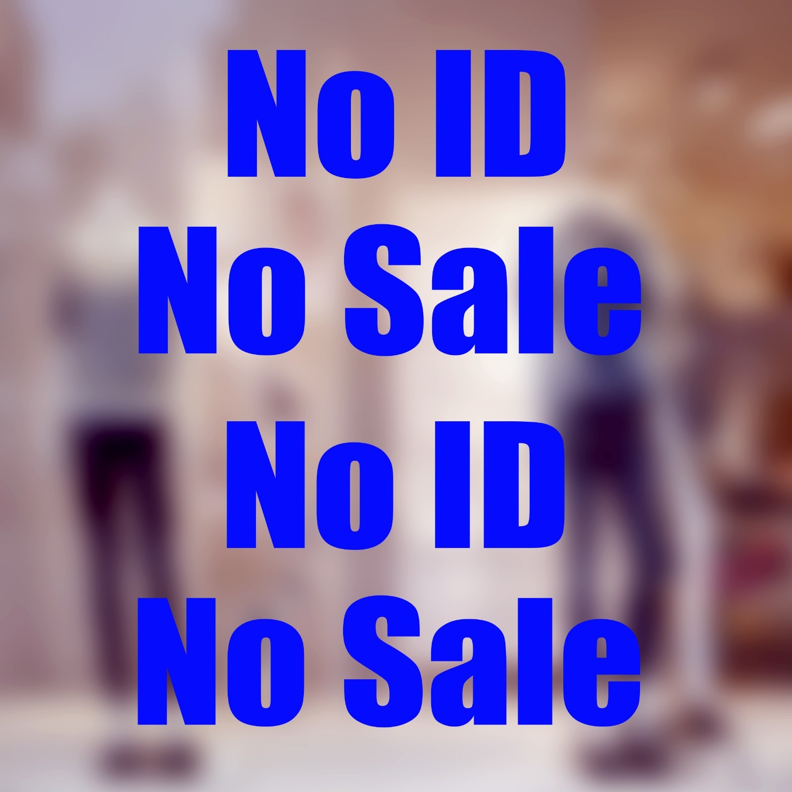 2 x No ID No Sale Shop Cafe Bar Pub Window Sign Vinyl Stickers Retail ...