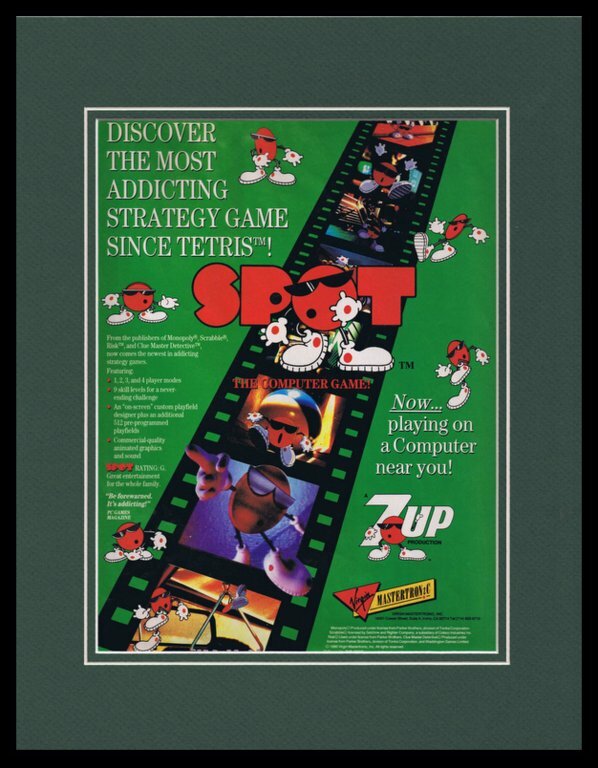 Spot the Video Game 7Up 1990 NES Nintendo Framed 11x14 ORIGINAL ...