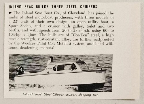1949 Magazine Photo Inland Seas Steel-Clipper Cruiser Boats Cleveland ...
