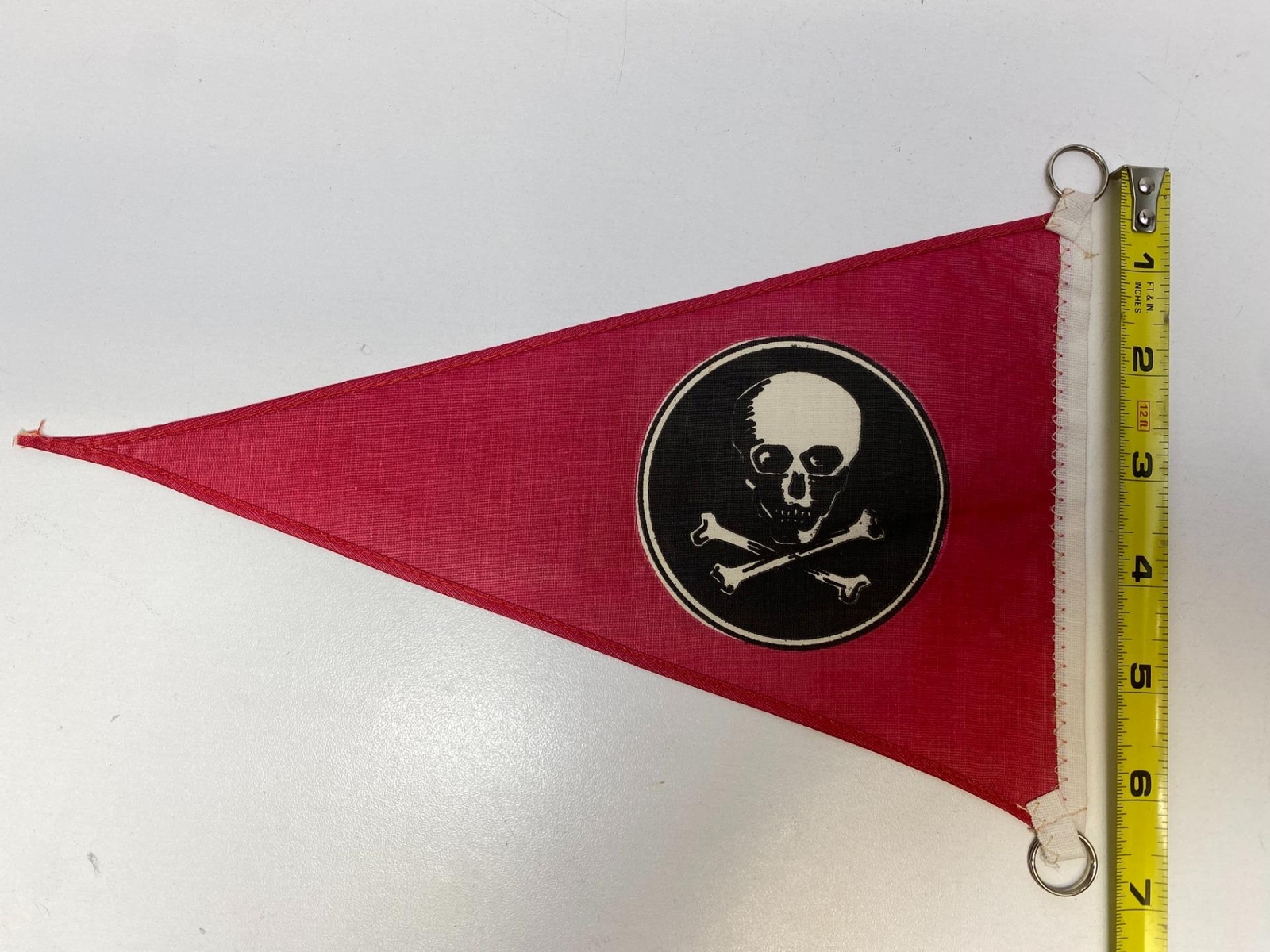 vintage 1950s Jolly Roger Pennant FLAG Pirate Skull & Crossbones Black ...