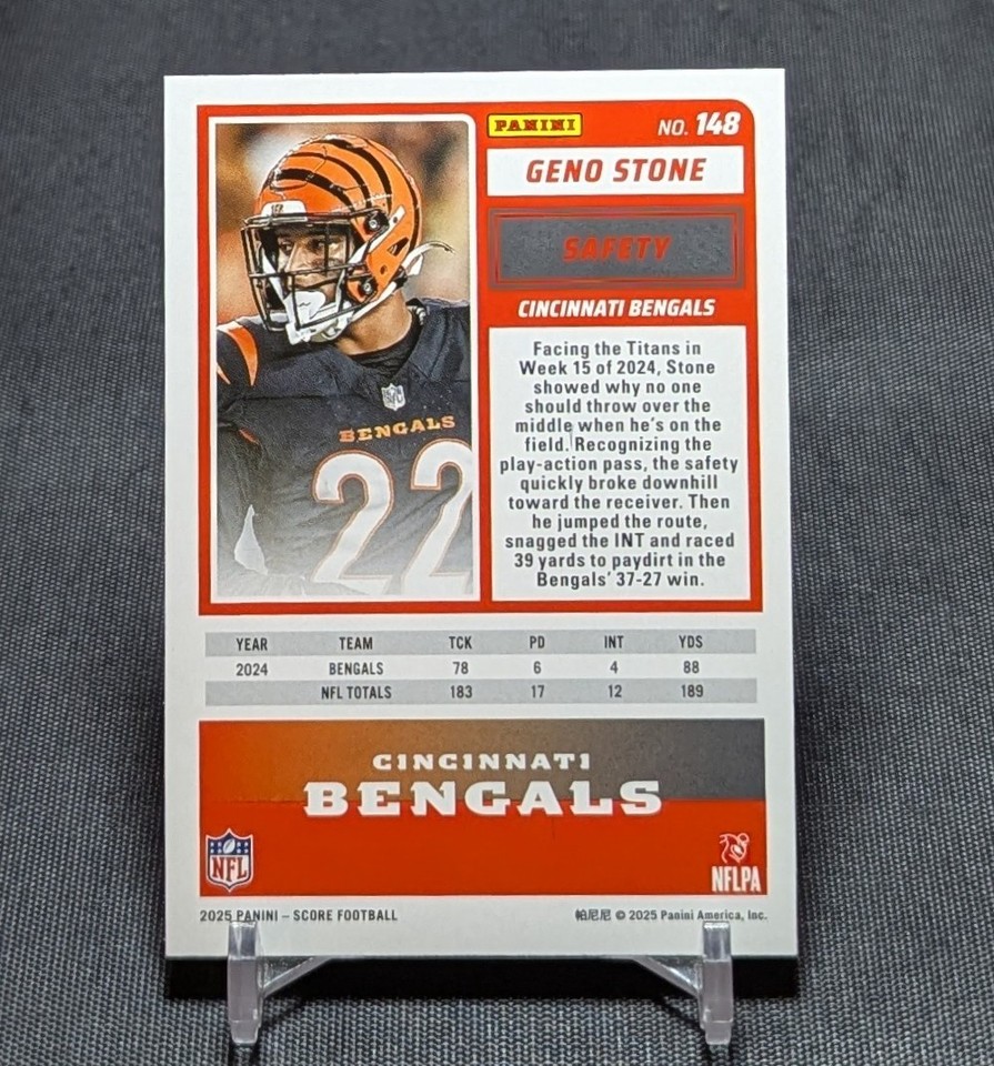 Geno Stone 2025 Panini Score A Treat Football Card #148 Cincinnati ...