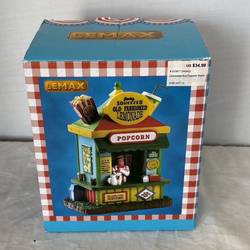Lemax Lemonade and Popcorn Stand #83367 2018 Retired summer decor | eBay