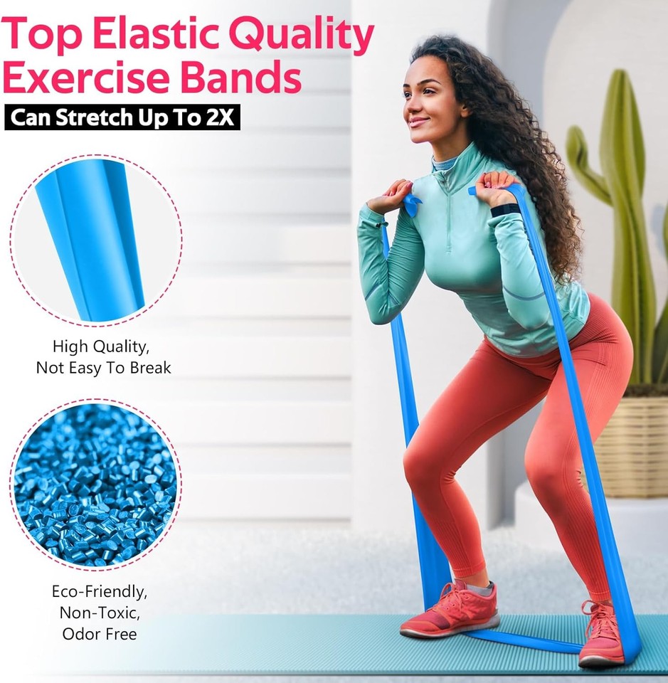 Resistance Bands for Working Out, Exercise 6.9FT, Blue, Orange, Black | eBay