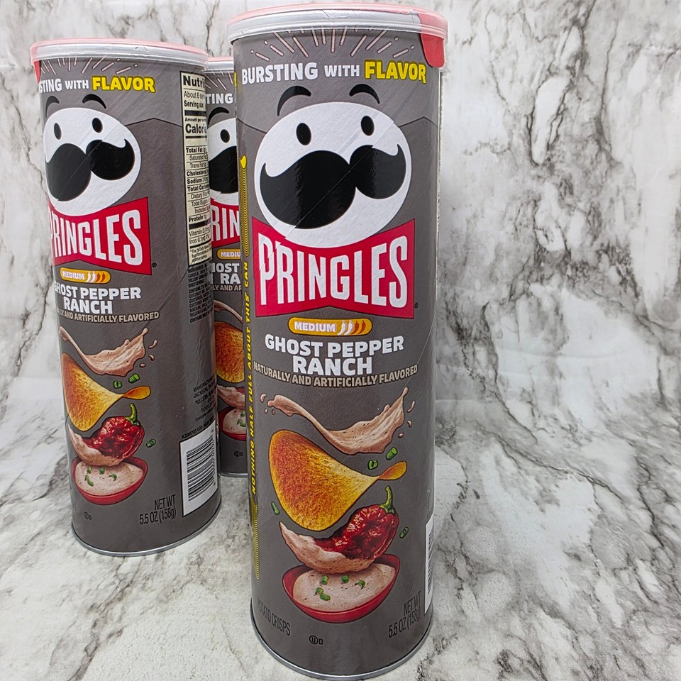 4 Cans of Pringles Ghost Pepper Ranch Potato Chips 5.5oz Discontinued ...