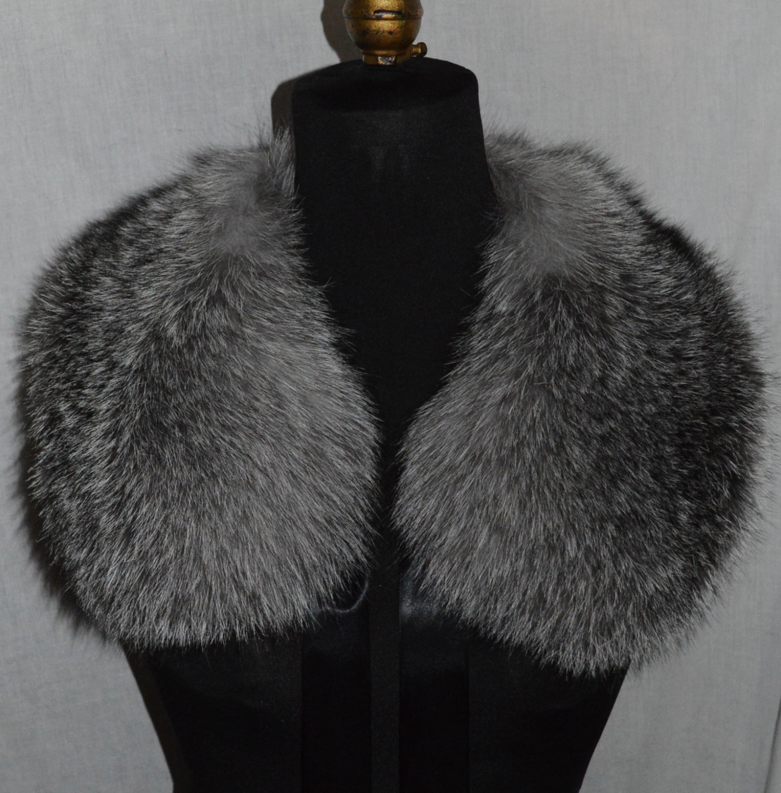 Real Fox Fur Blue Frost Collar with Ribbon Detachable New | eBay