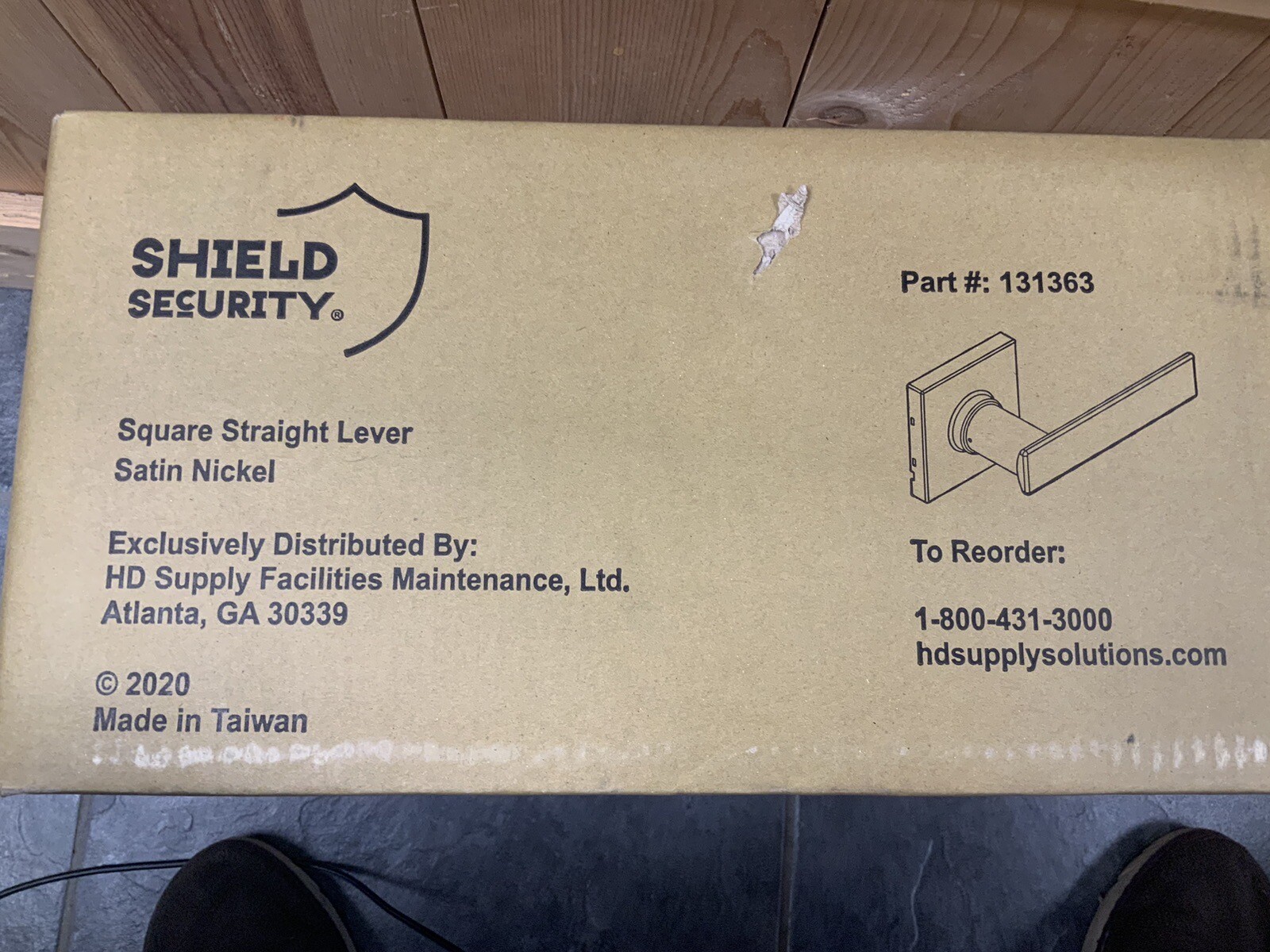 Shield Security Passage Lockset Square Straight Lever Satin Nickel Box ...