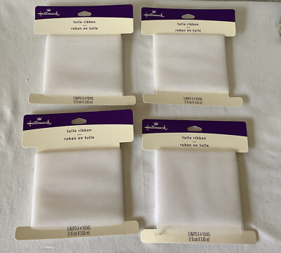 White tulle ribbon, Hallmark 4 cards 3”, 4 yards each,New On Card | eBay