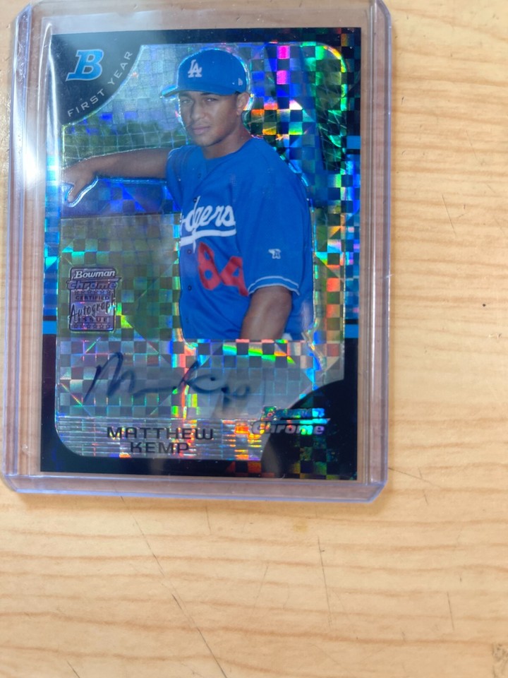 2005 BOWMAN CHROME XFRACTOR AUTO RC MATT KEMP #349 #092/225 | eBay UK