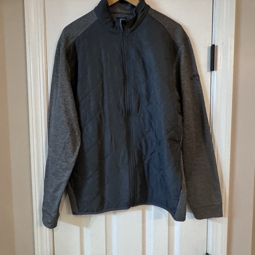 Callaway Jacket Men's Large Black Full Zip Quilted Golf Casual Weather ...
