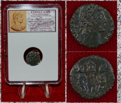 Ancient Roman Empire Coin CONSTANS Two Roman Soldiers With Spear and ...