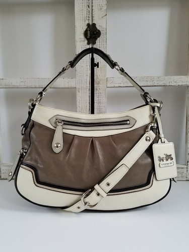 "RARE" COACH LIMITED EDITION MADISON SPECTATOR CREAM/TAUPE HOBO | eBay