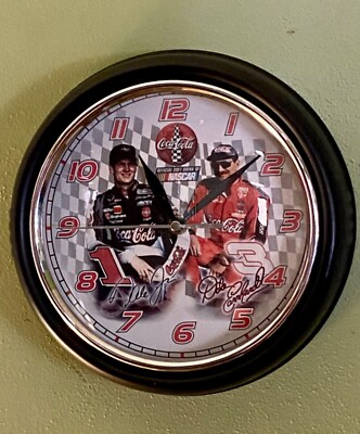 Nascar Dale Earnhardt Sr. and Jr. Clock - Signature Series - Coca Cola ...