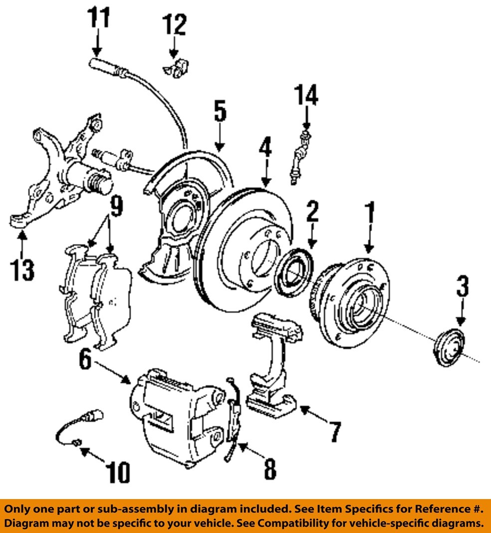 BMW OEM 92-08 318i Front Suspension Brake Components-Brake Pads ...