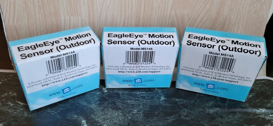 LOT OF 3X - X10 EagleEye Motion Sensor Indoor/Outdoor MS14A - New In ...