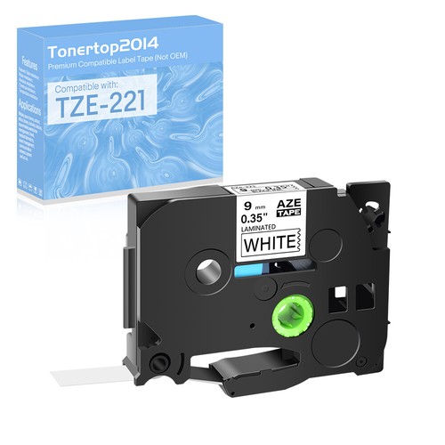 TZ221 Tze221 Tape Black on White for Brother P-Touch PT1000 Label Maker ...
