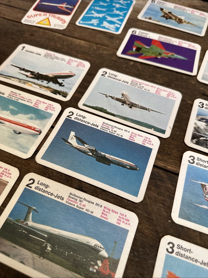 SUPER TRUMPS JETS Retro Card Game Set PLATNIK Australian Made | eBay UK