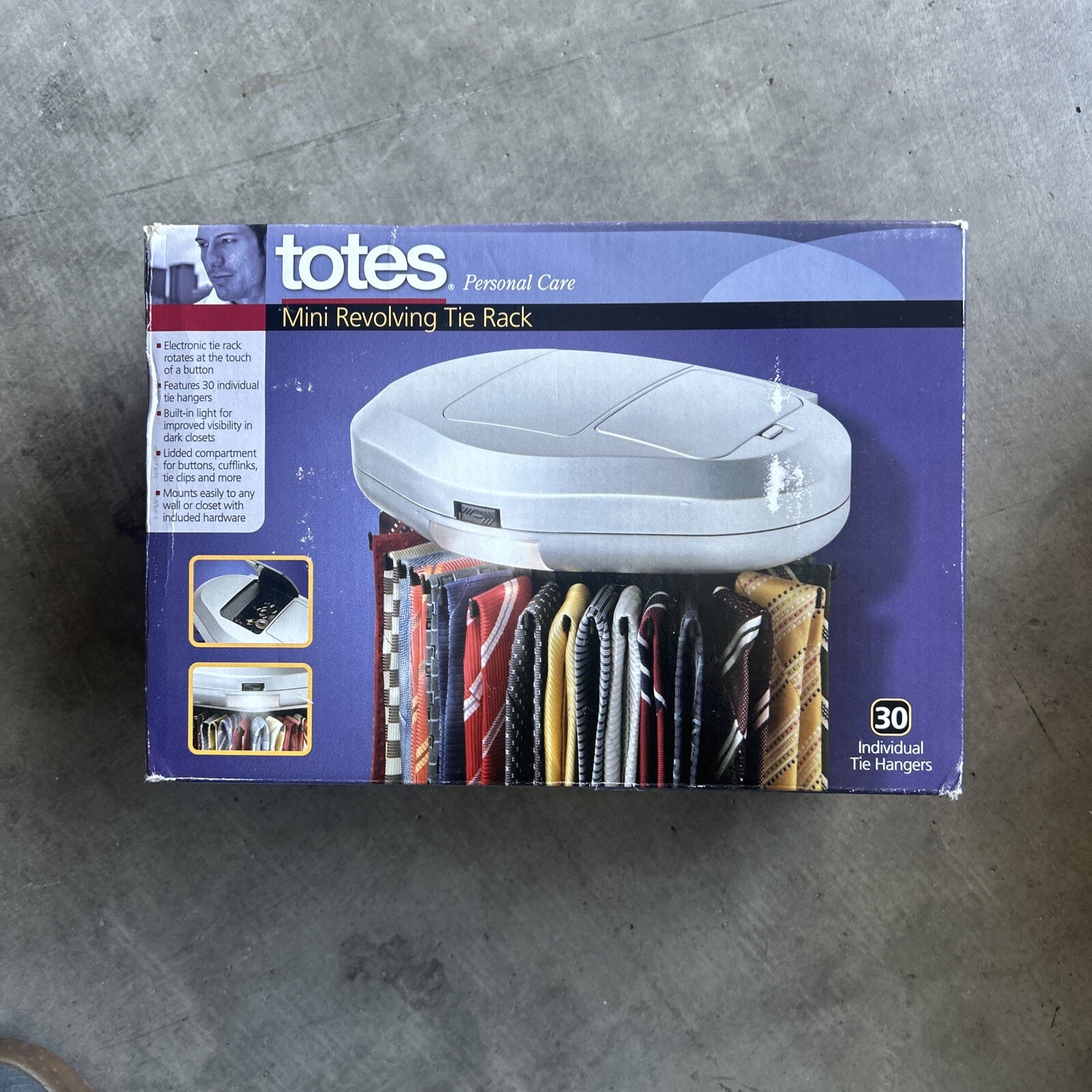 Totes Mini Electric Revolving Tie Rack Holds 30 Individual Ties Built ...