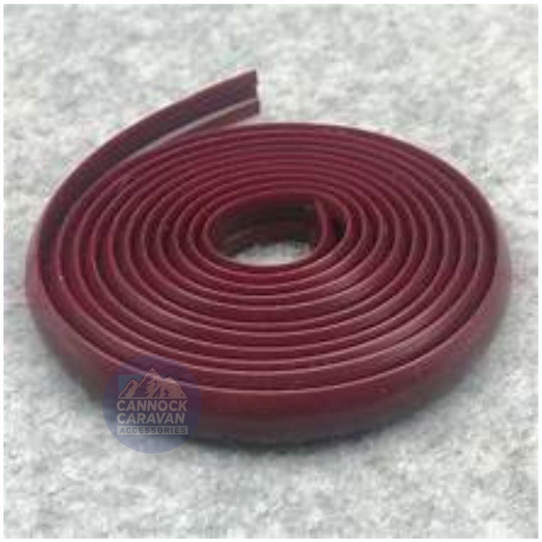 Caravan or Motorhome Awning Rail 12mm Burgundy insert Trim (Sold In 10M ...