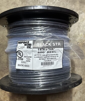 BLACK STR 6 MTW OR THHN 600V THERMAL CU BLACK STR 500' FEET TYPE T90 ...