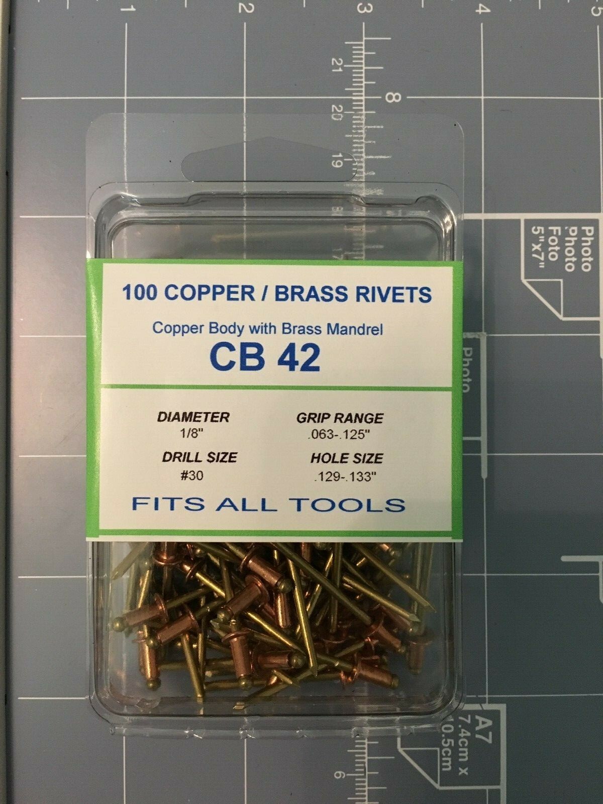 Copper/Brass '42' Blind Rivets 1/8" x 1/8" Qty 100 POP Style **MADE IN ...