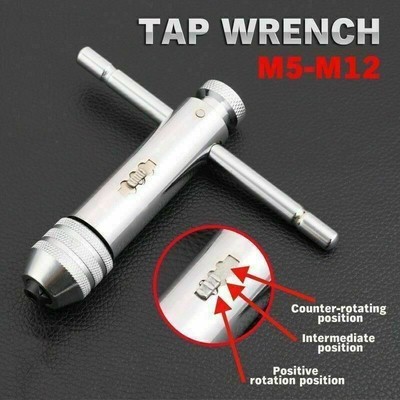Ratchet Tap Wrench T-Handle Bar Type Ratcheting Tapping Extractor M5 ...
