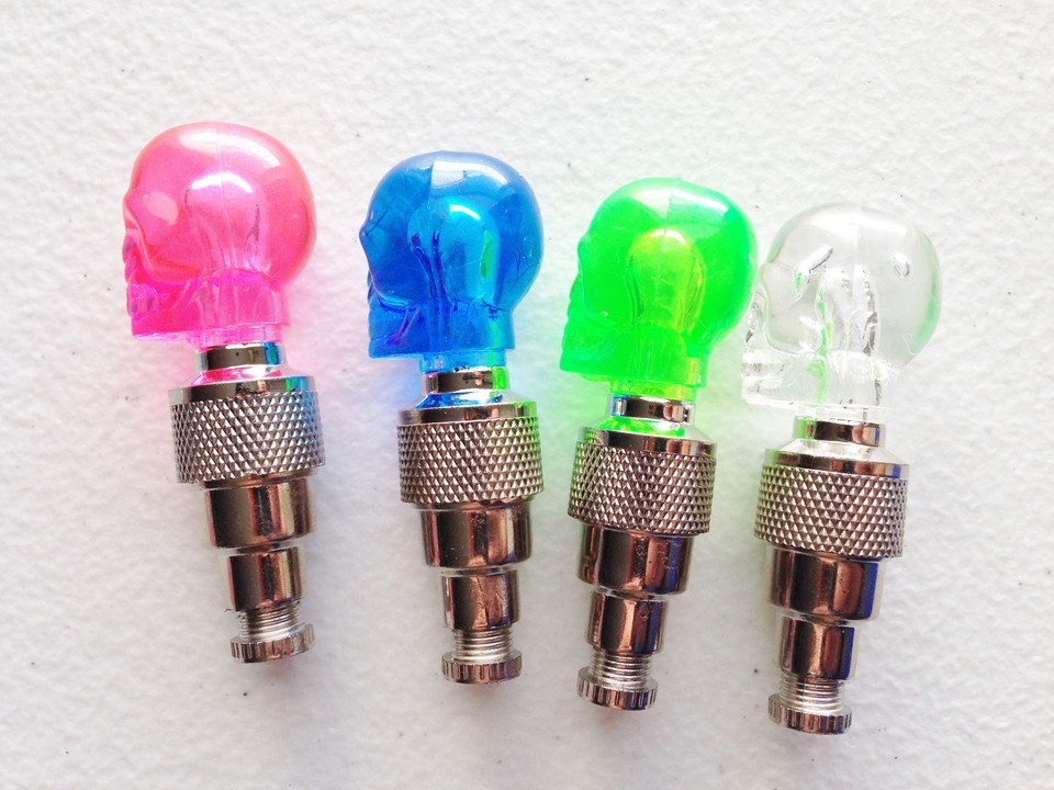 2 OR 4 PCS Valve Stem LED CAP for Bike Bicycle Car Motorcycle Wheel ...