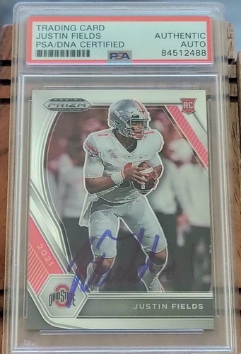 2021 Panini Prizm Draft Picks Justin Fields Silver 121 RC Auto PSA ...